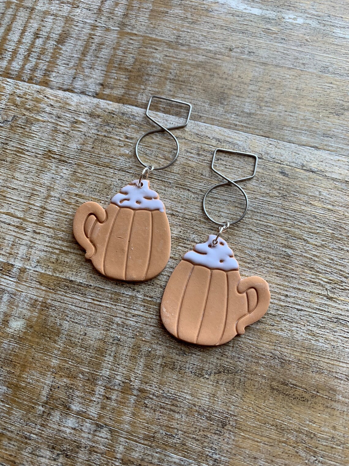 Pumpkin Spice Latte Tunnel Gauge Earrings Coffee Ear Weights Pumpkins ...