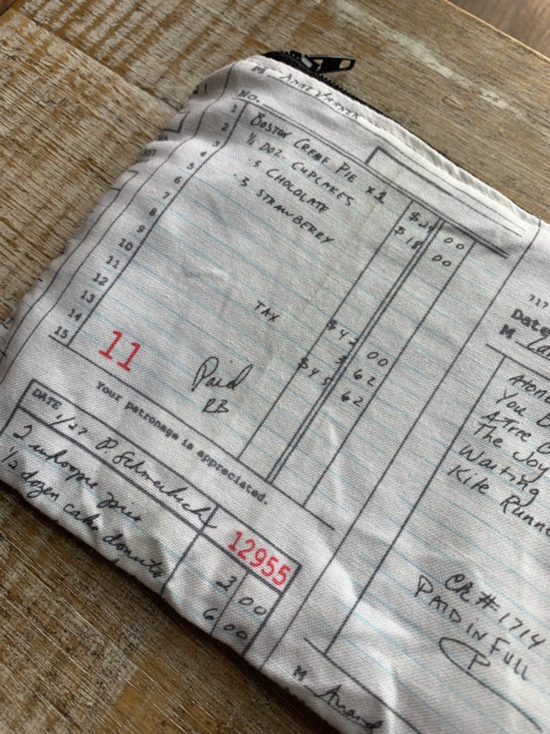 Thank You Receipts Wallet Handwritten Receipt Pouch Zippered Wallet Bag ...