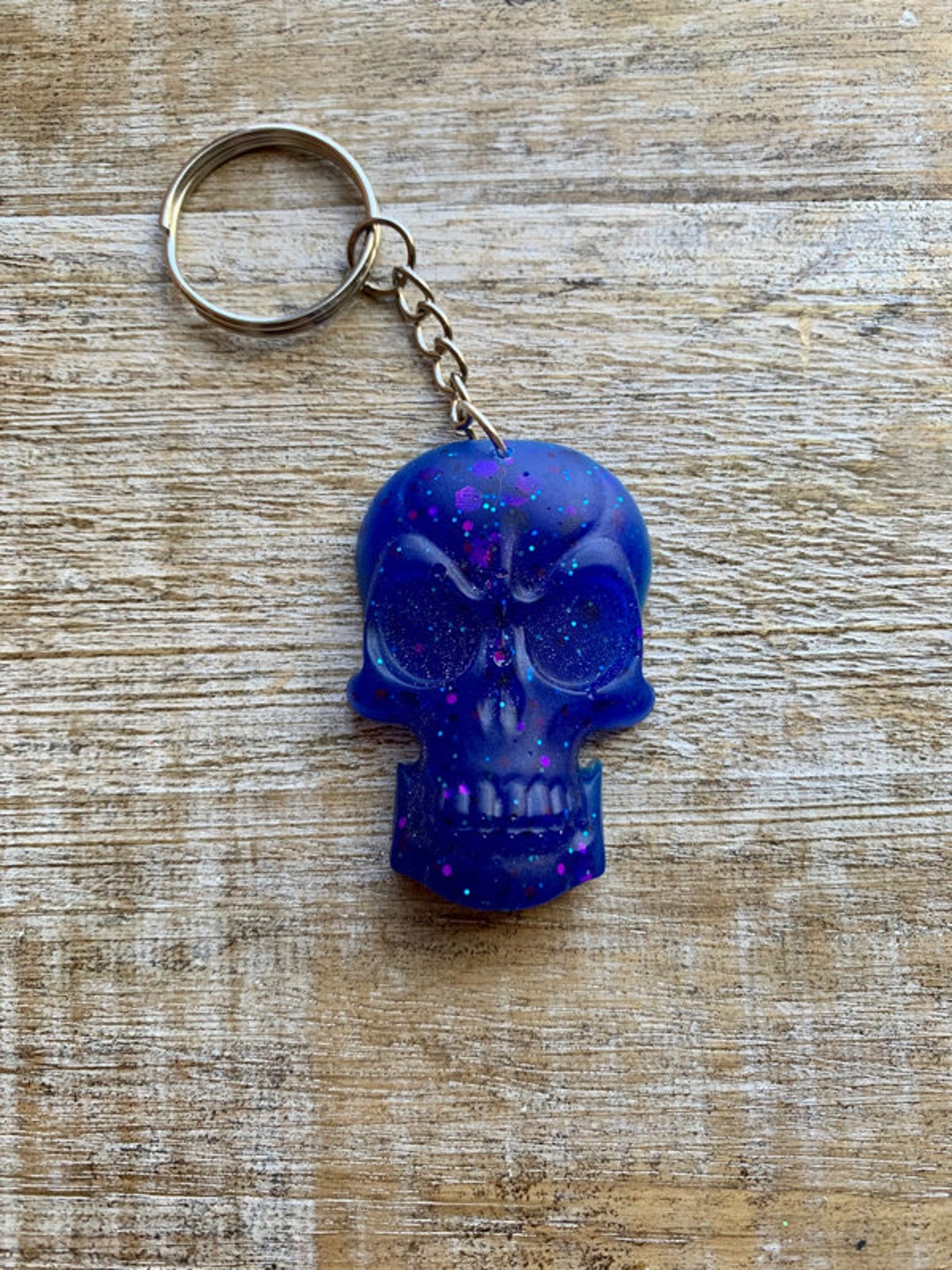 Skull Keychain Gothic Skull Keychain Gothic Wicca Keychain Resin Skulls ...
