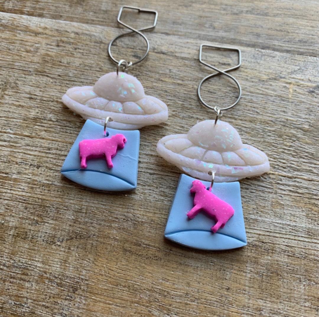 Alien Abduction Tunnel Earrings Pastel Earrings Extraterrestrial Ear ...