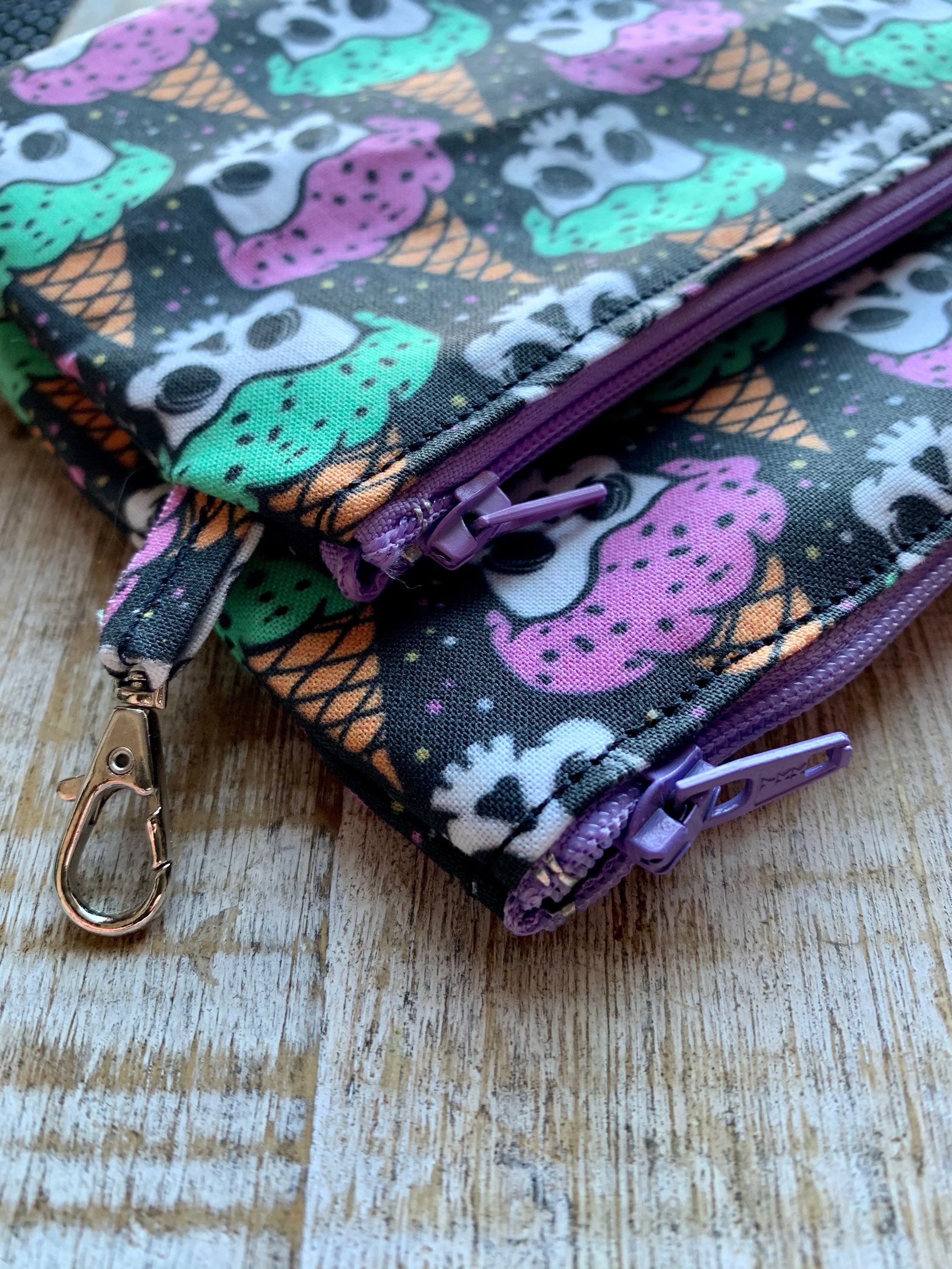 Skull Ice Cream Wallet Purse Gothic Keychain Bag Coin Purse | Etsy