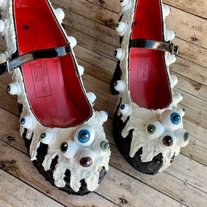 Psychobilly Halloween Ice Cream Shoes Eyeball Clay Women's Heels Size 5 ...