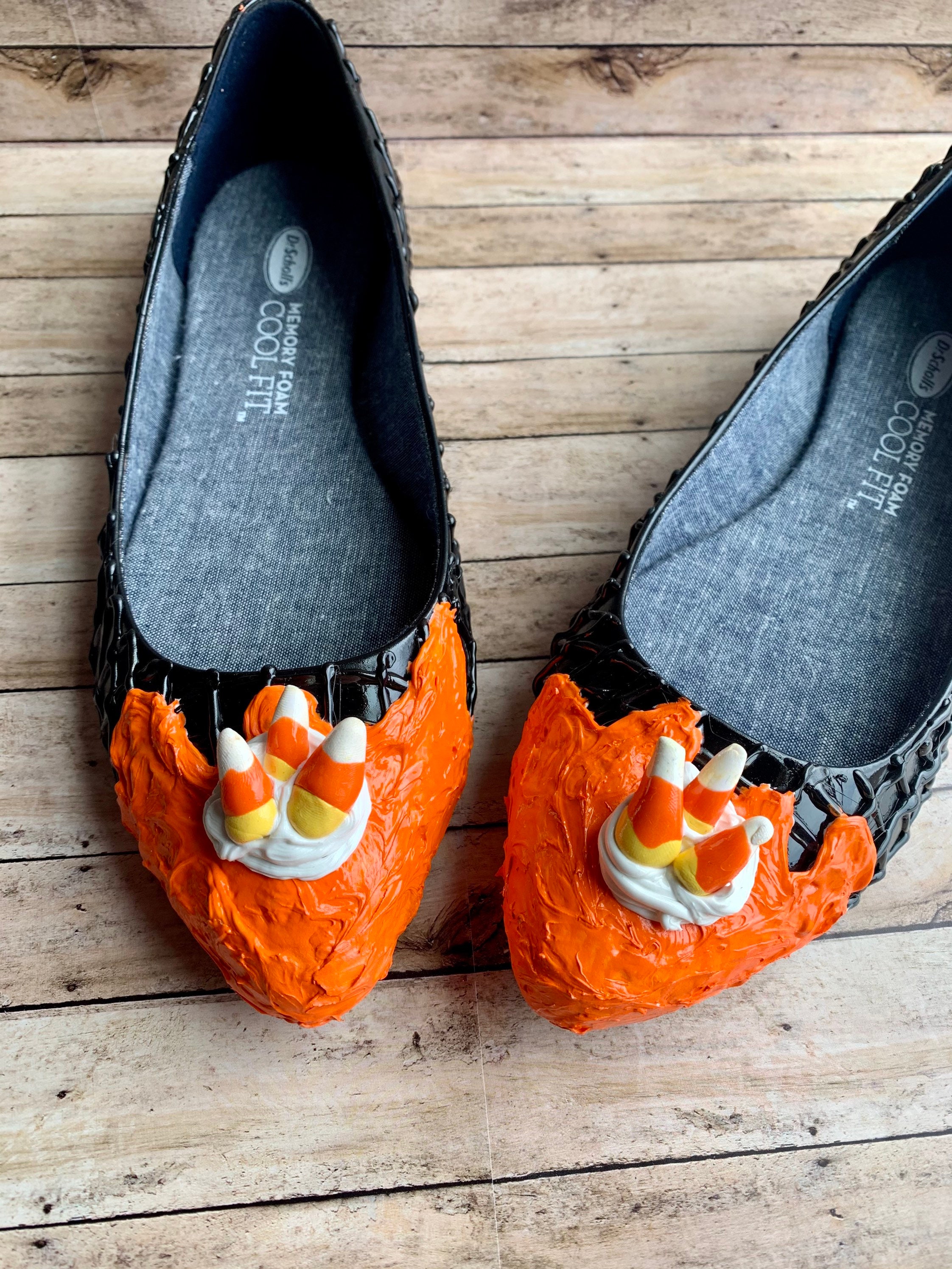 Halloween Ice Cream Shoes Candy Corn Shoes Memory Foam Women's Flats ...