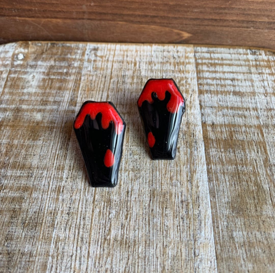 Coffin Plugs Goth Coffin Gauges Gothic Plugs Gauges 11.8mm Plugs Wood ...