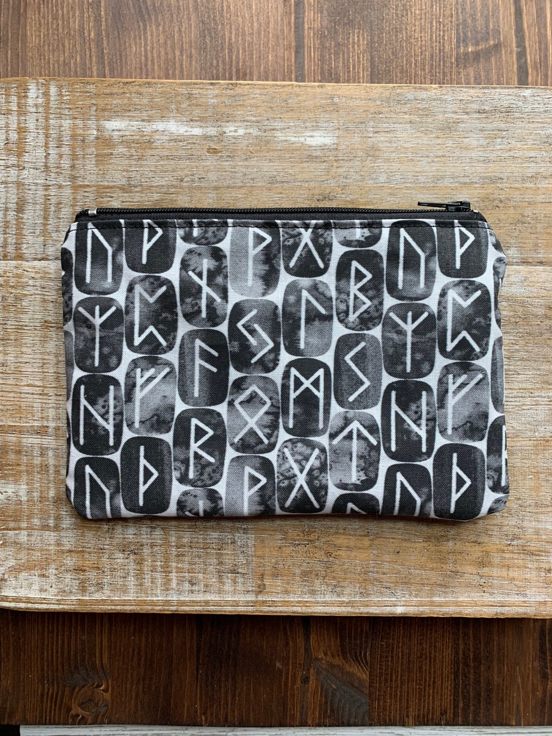 Futhark Runes Wallet Coin Purse Runic Alphabet Bag Coin Purse Black ...