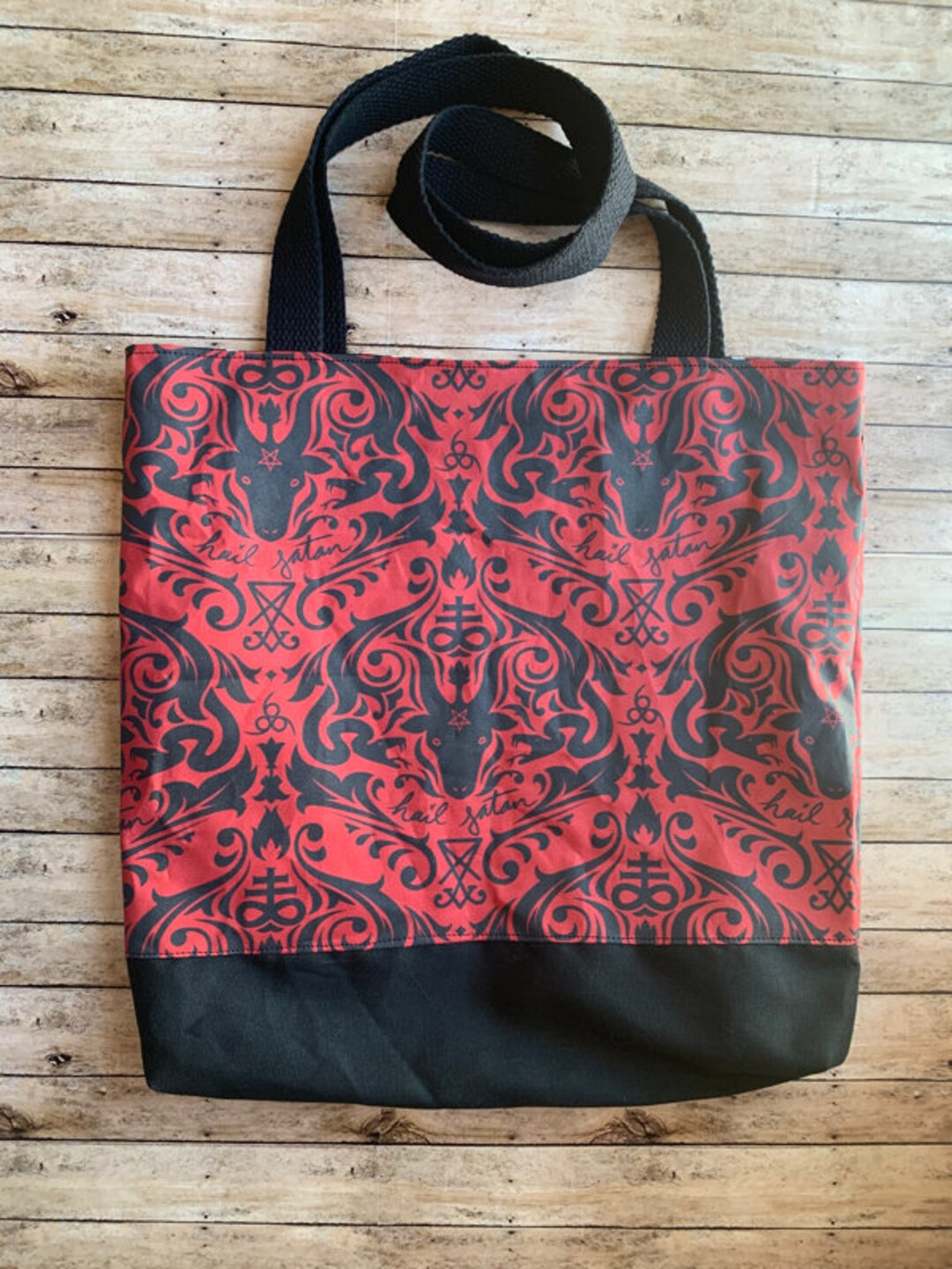 Hail Satan Occult Shoulder Bag Black Purse Gothic Shoulder Purse ...