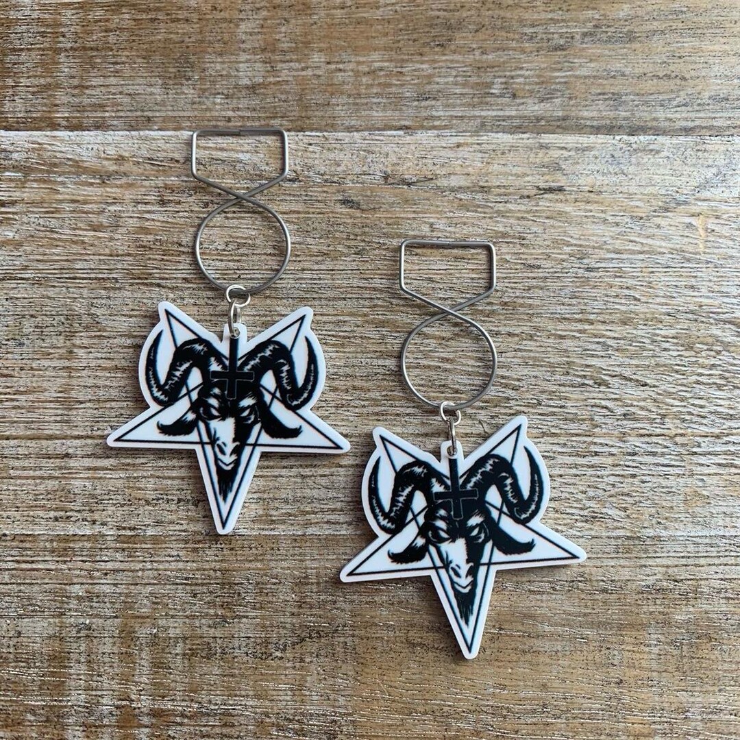 Baphomet Tunnel Gauge Earrings Satan Gauge Acrylic Black Baphomet Satan ...