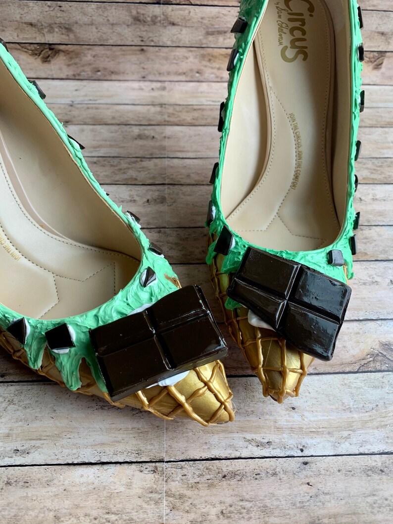 Ice Cream Mint Chocolate Chip Ice Cream Heels 4 Inch Heels | Etsy
