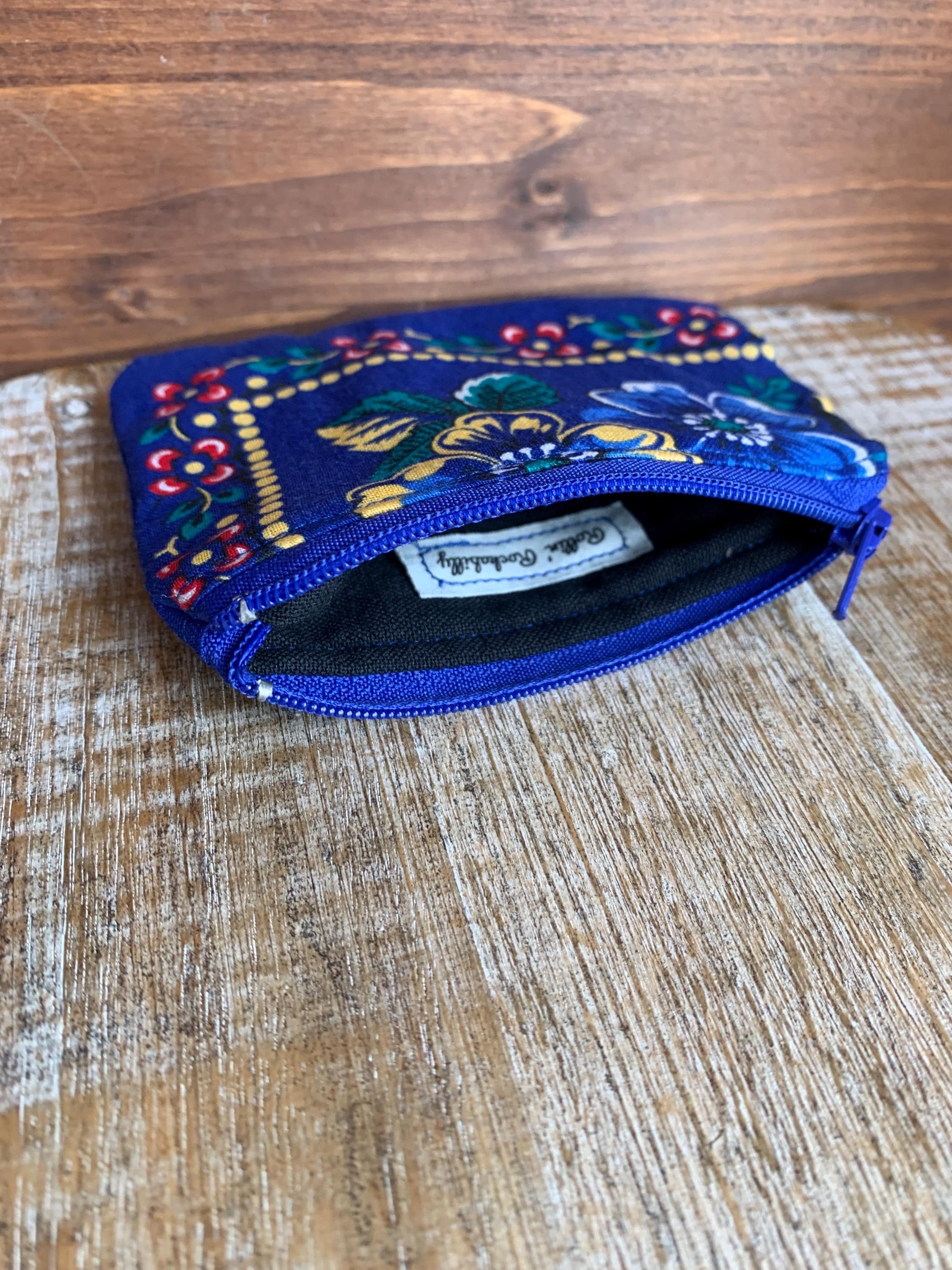 Floral Coin Pouch Upcycled Fabric Bag Coin Purse Bandana Bag Floral ...
