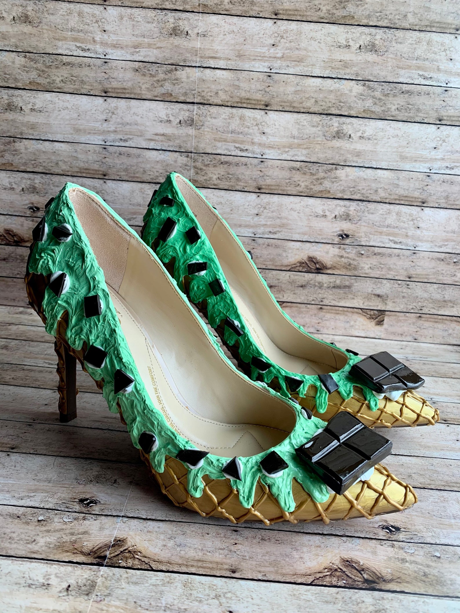 Ice Cream Mint Chocolate Chip Ice Cream Heels 4 Inch Heels | Etsy
