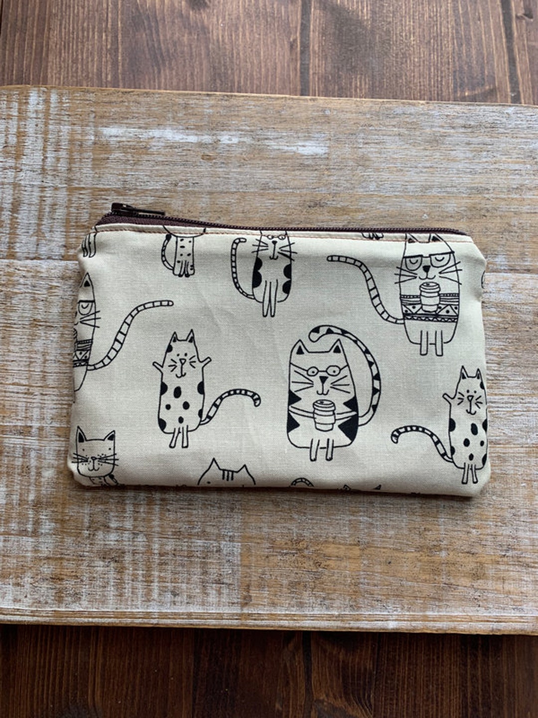 Cat Hipsters Wallet Purse Cartoon Coffee Cozy Cats Bag Coin Purse ...