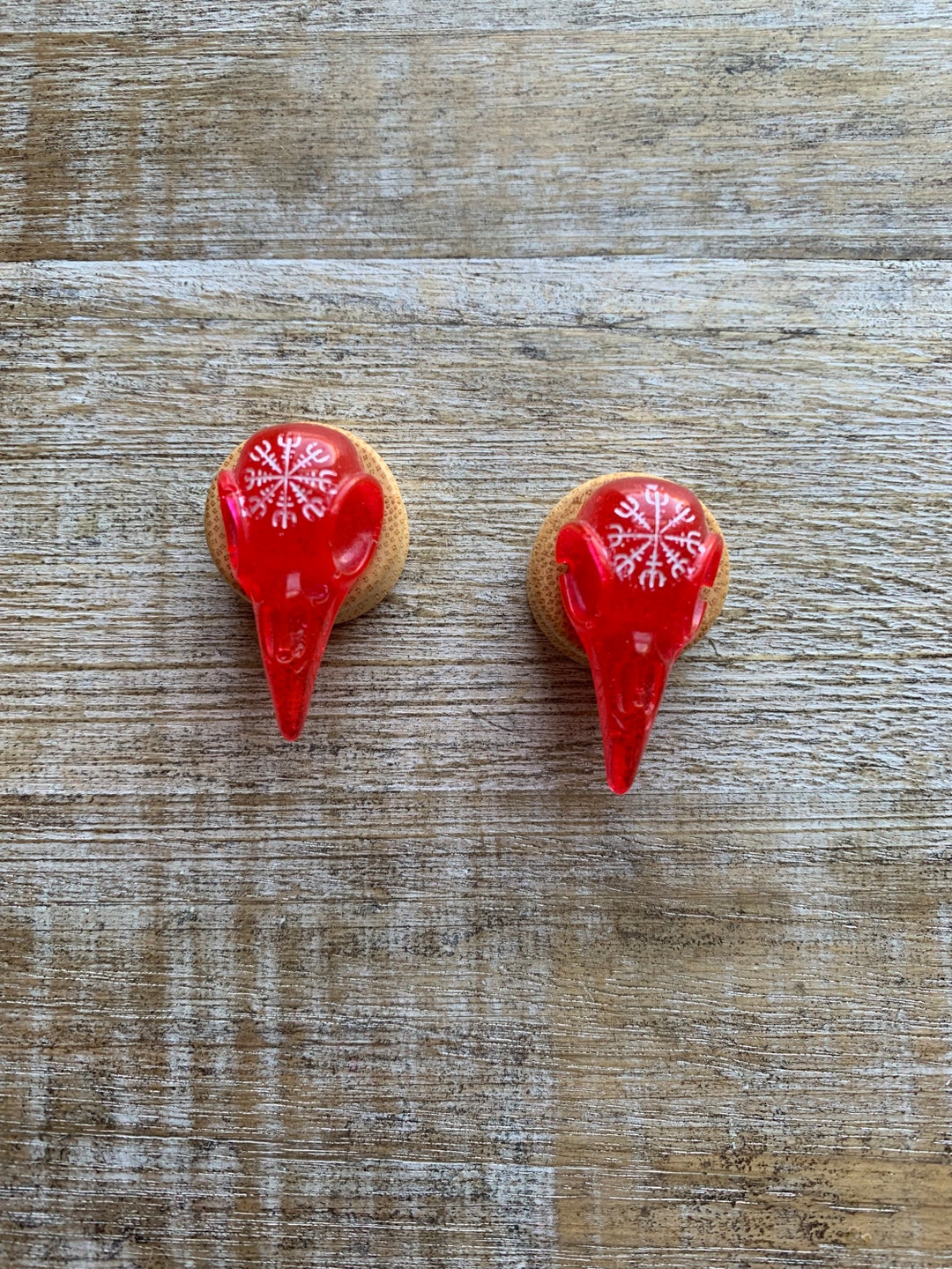 Raven Skull 20.2mm 13/16 Plugs Bird Gauges Black Plugs Crow Plug Gauges ...