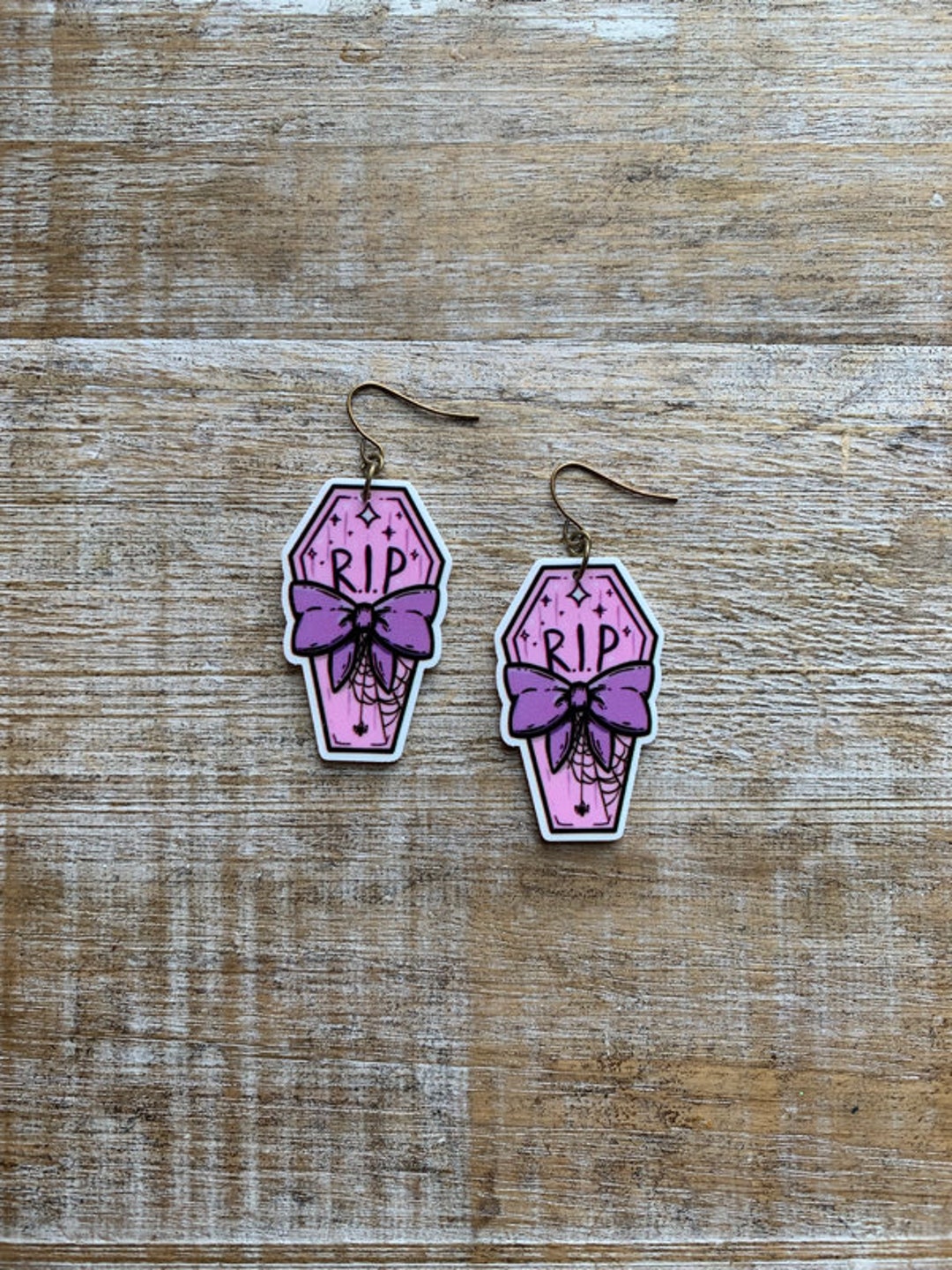 Pastel Goth Kawaii RIP Tombstone Earrings Macabre Pastel Goth Clear ...