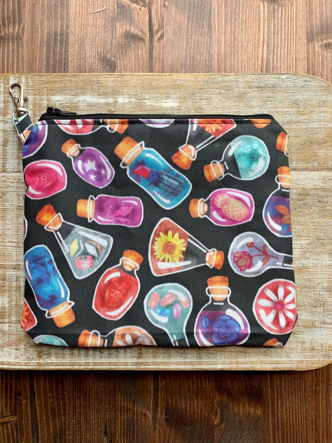 Botanical Cosmetic Bag Potion Bottle Makeup Bag Purse Wiccan Makeup ...