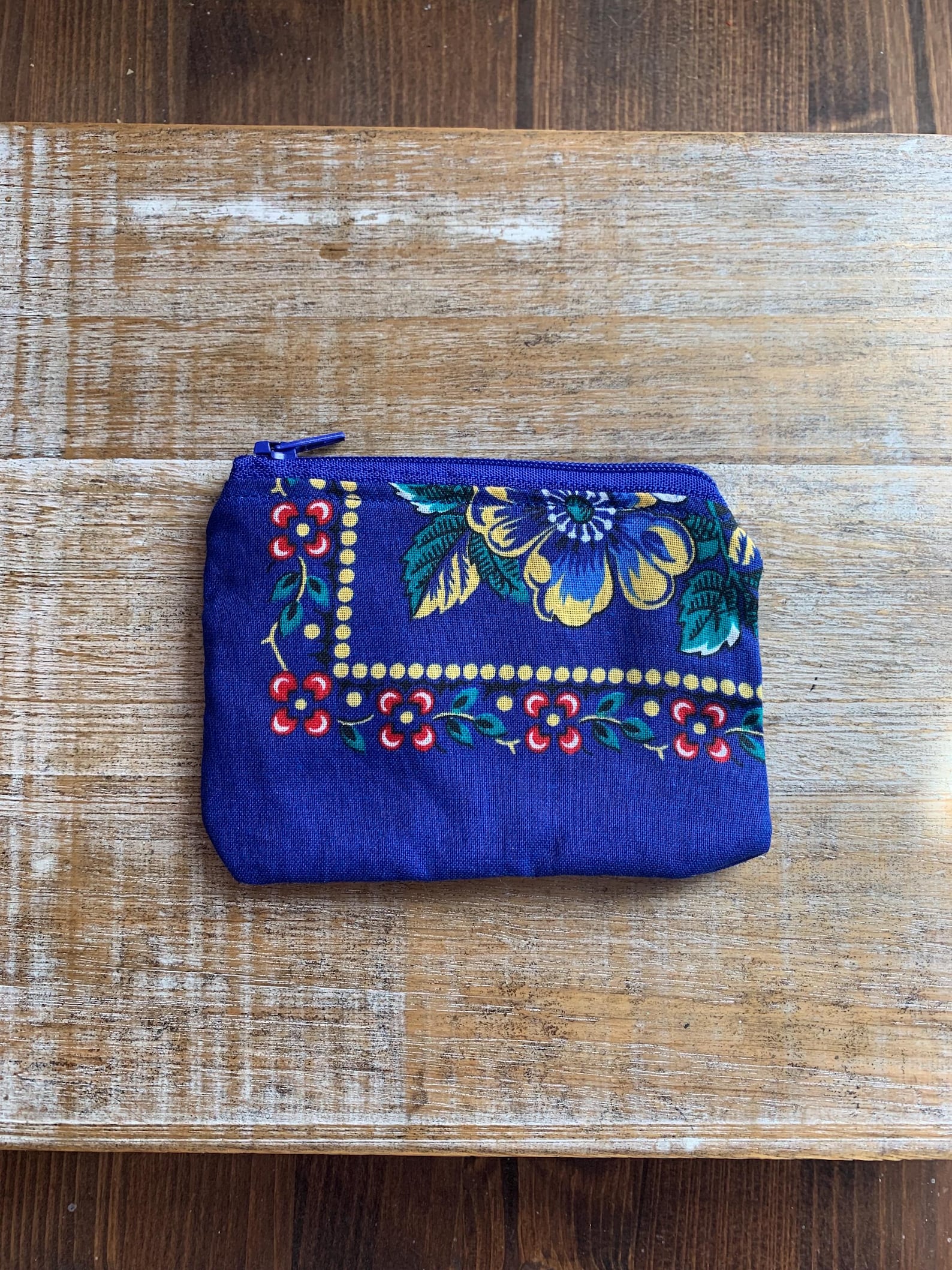 Floral Coin Pouch Upcycled Fabric Bag Coin Purse Bandana Bag Floral ...
