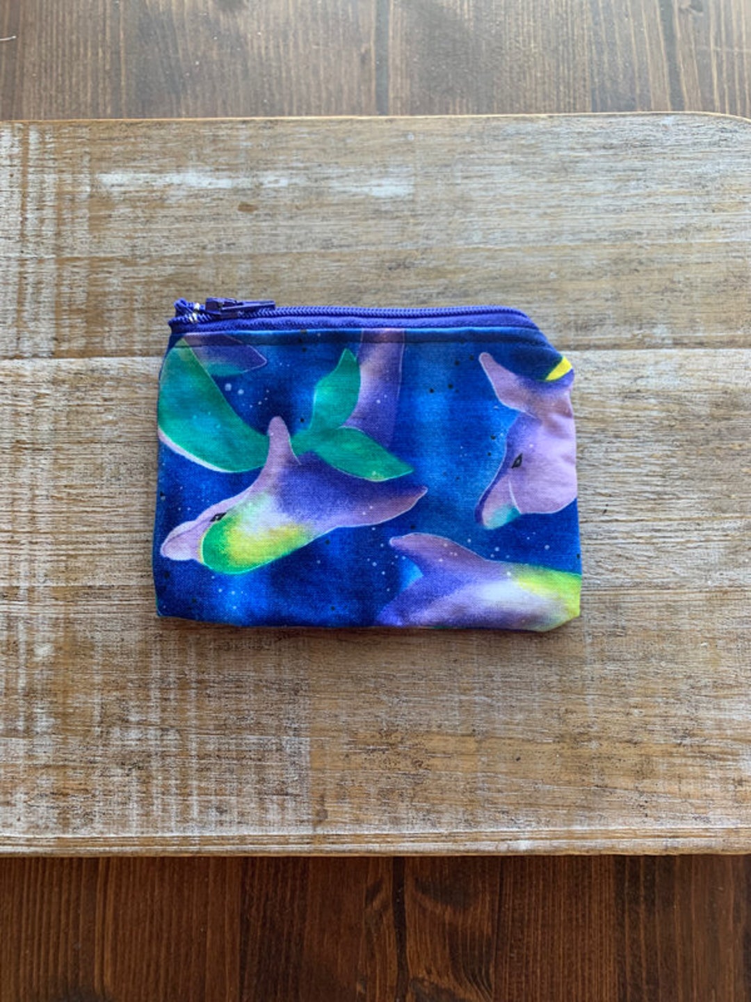 Dolphin Coin Purse Dolphin Bag Upcycled Fabric Bag Purse Coin Bag ...