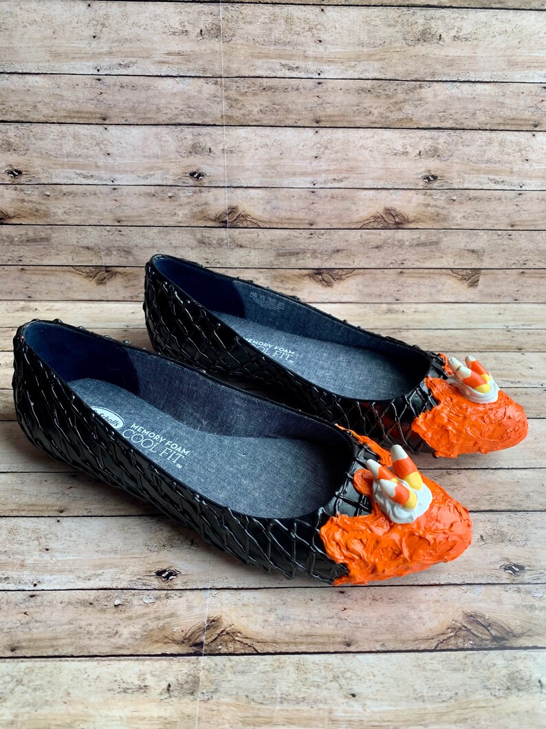 Halloween Ice Cream Shoes Candy Corn Shoes Memory Foam Women's Flats ...