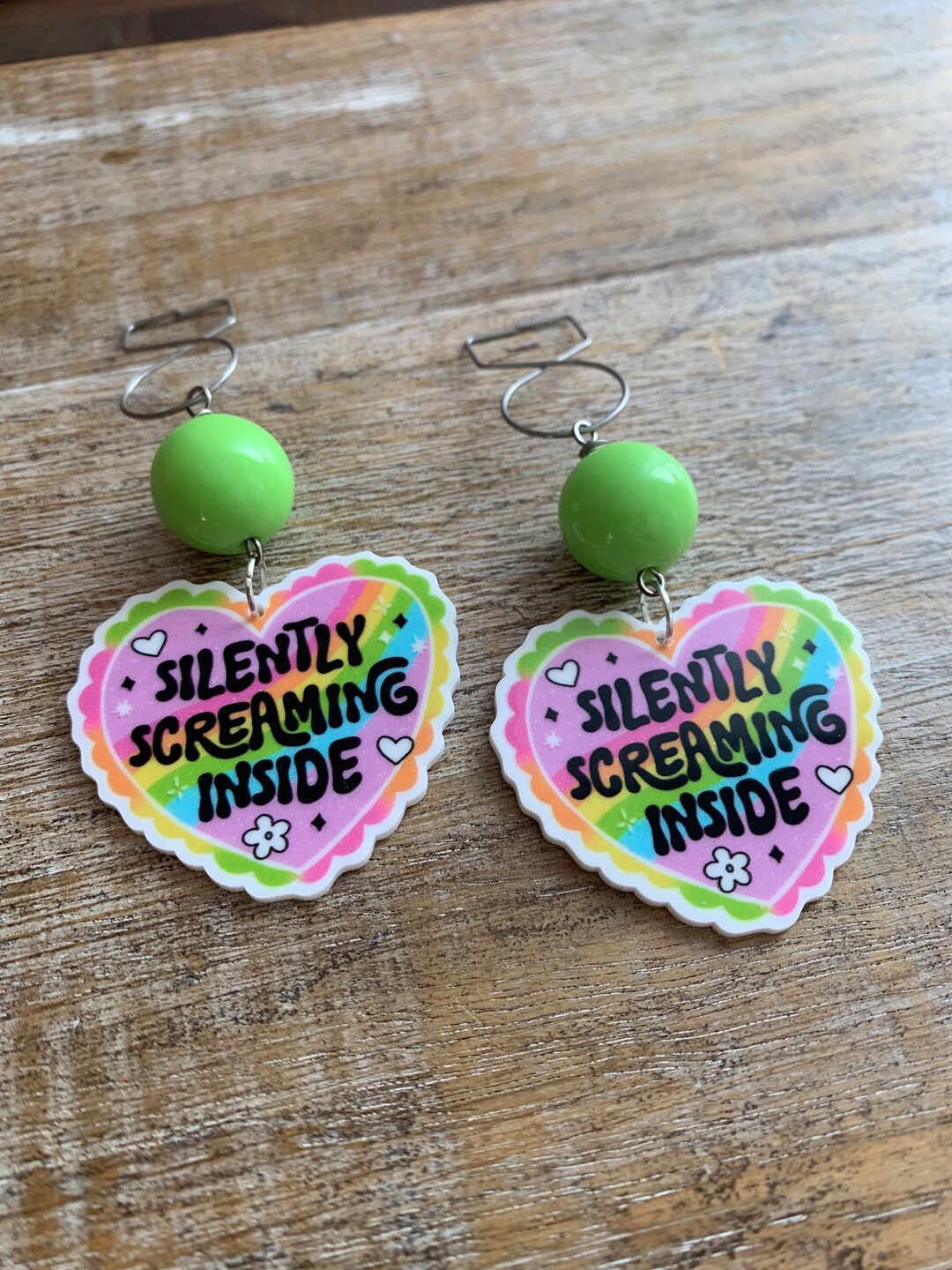 Silently Screaming Inside Tunnel Gauge Earrings Gauges Funny Earweights ...
