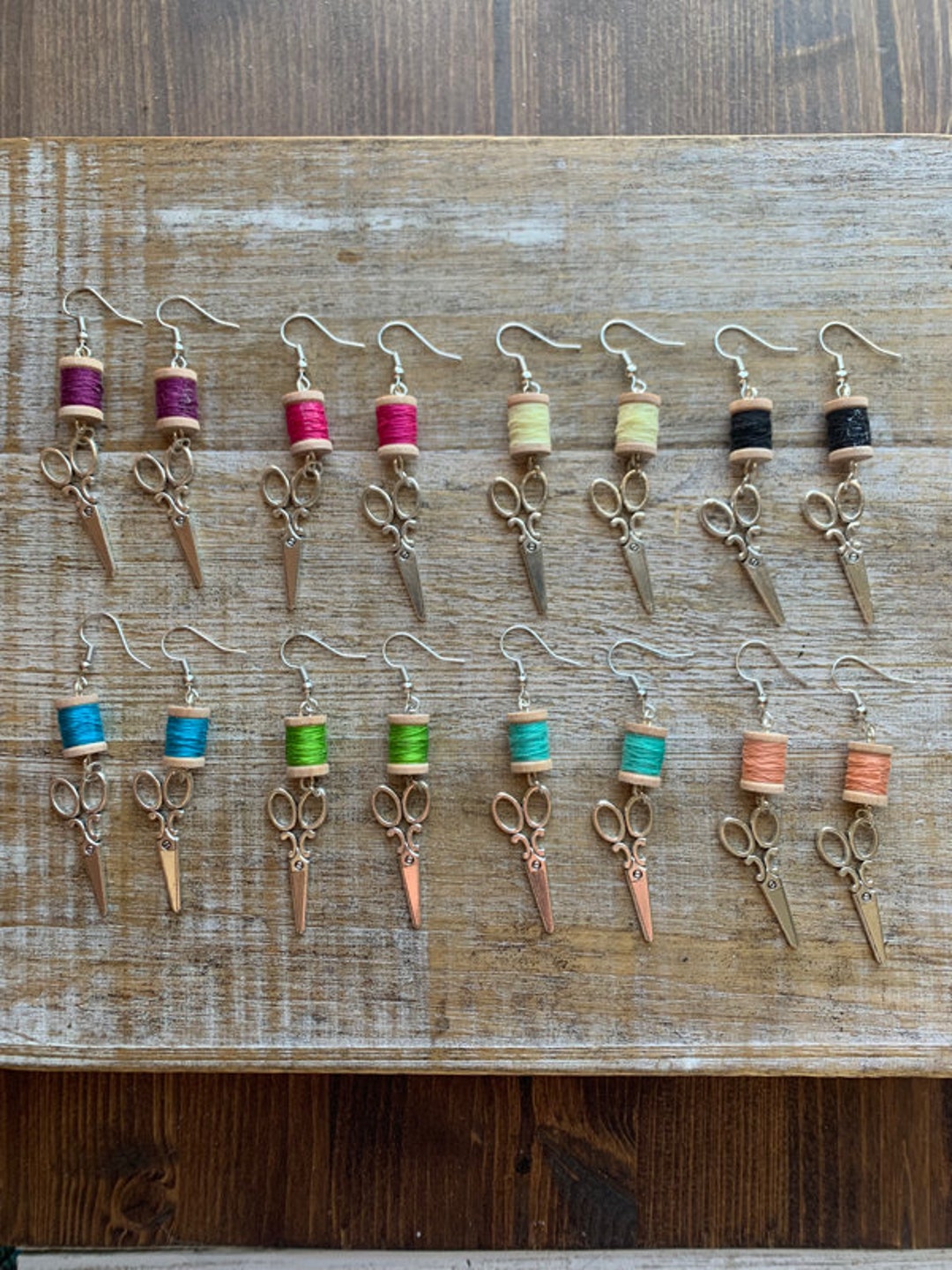 Sewing Thread Earrings Sew Mini Thread Spool Dangle Earrings Sewing ...