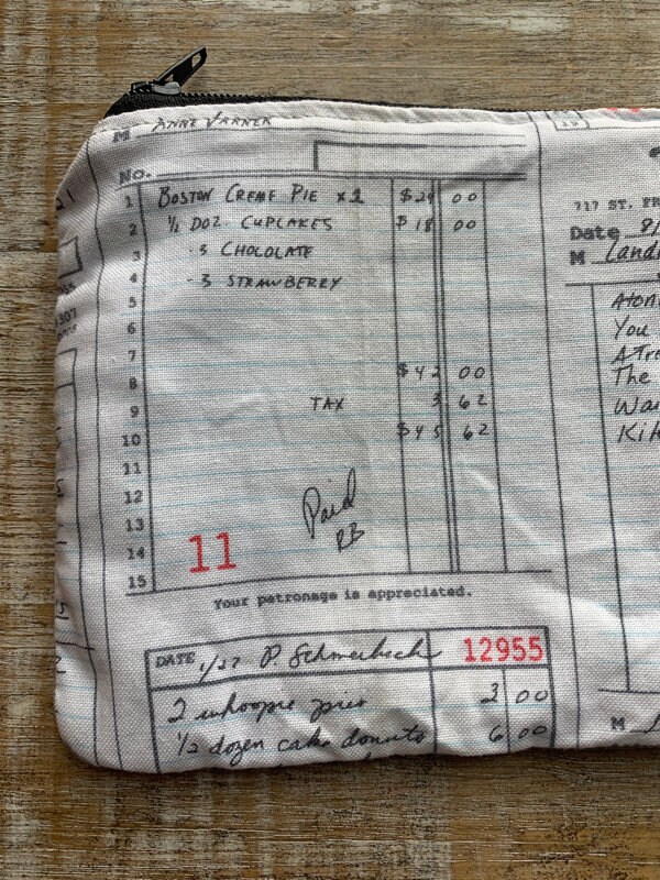 Thank You Receipts Wallet Handwritten Receipt Pouch Zippered Wallet Bag ...