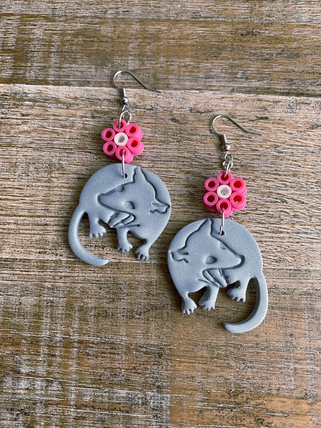 Opossum Earrings Retro Cute Possum Best Friend Gift Funny Clay Possum ...