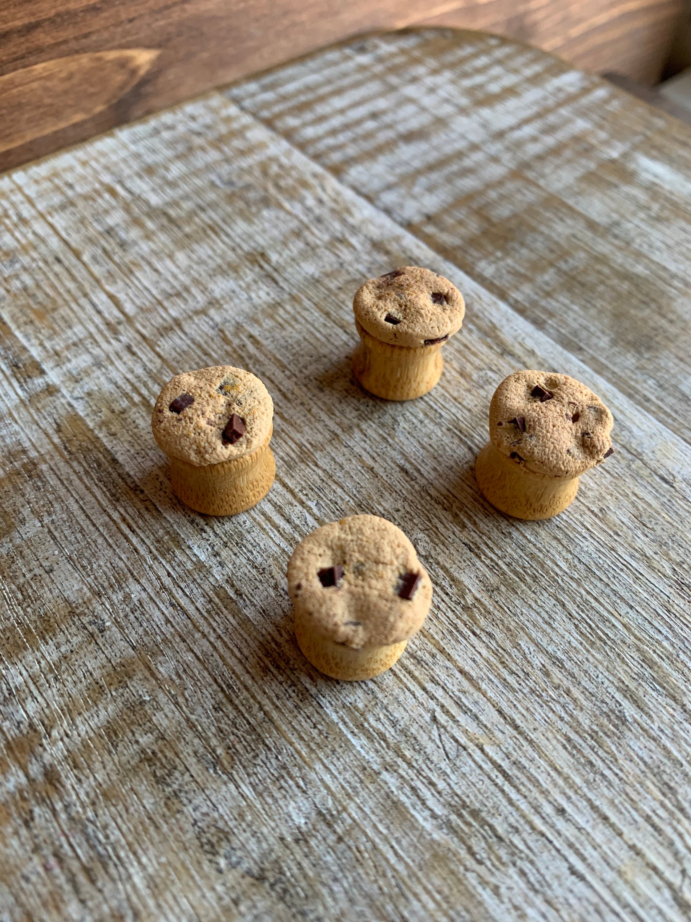 Chocolate Chip 12mm Cookie Plugs Chocolate Chip Cookie Gauges Cookie ...