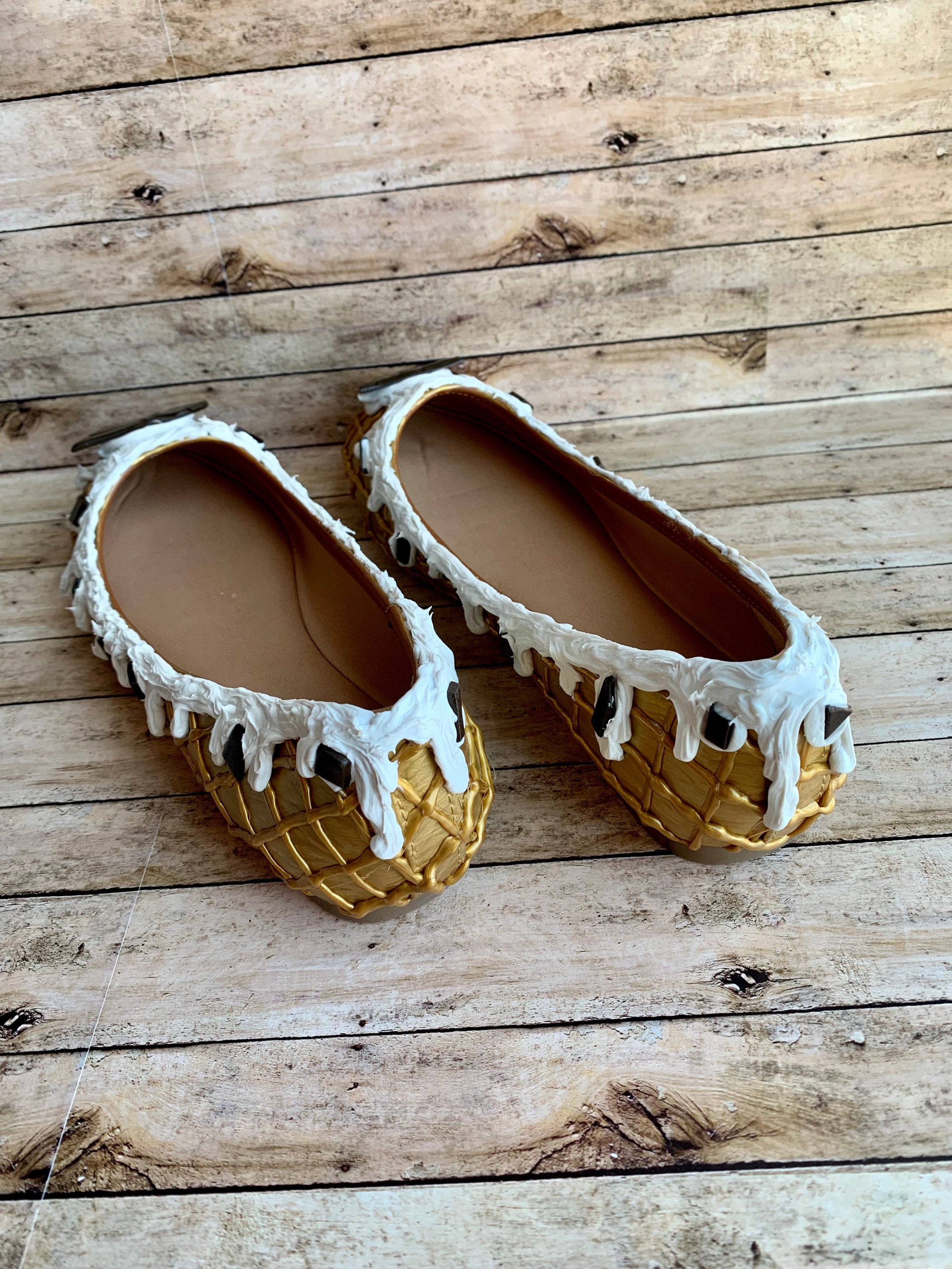 Vanilla Ice Cream Shoes Chocolate Chip Flats Womens Flats Size 6 Ice ...