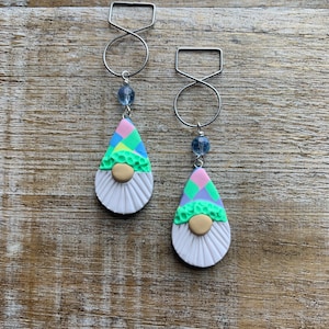 Gnome Easter Tunnel Gauge Earrings Clay Gnome Ear Weights Green Pastel ...