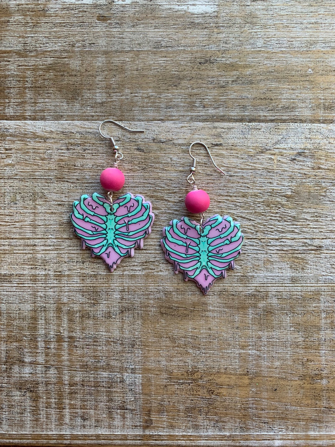 Pastel Goth Earrings Kawaii Earring Ribcage 90s Aesthetic Gothabilly ...