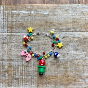 Video Game Charm Bracelet Gamer Bracelet Clay Charm Bracelet Video Game ...
