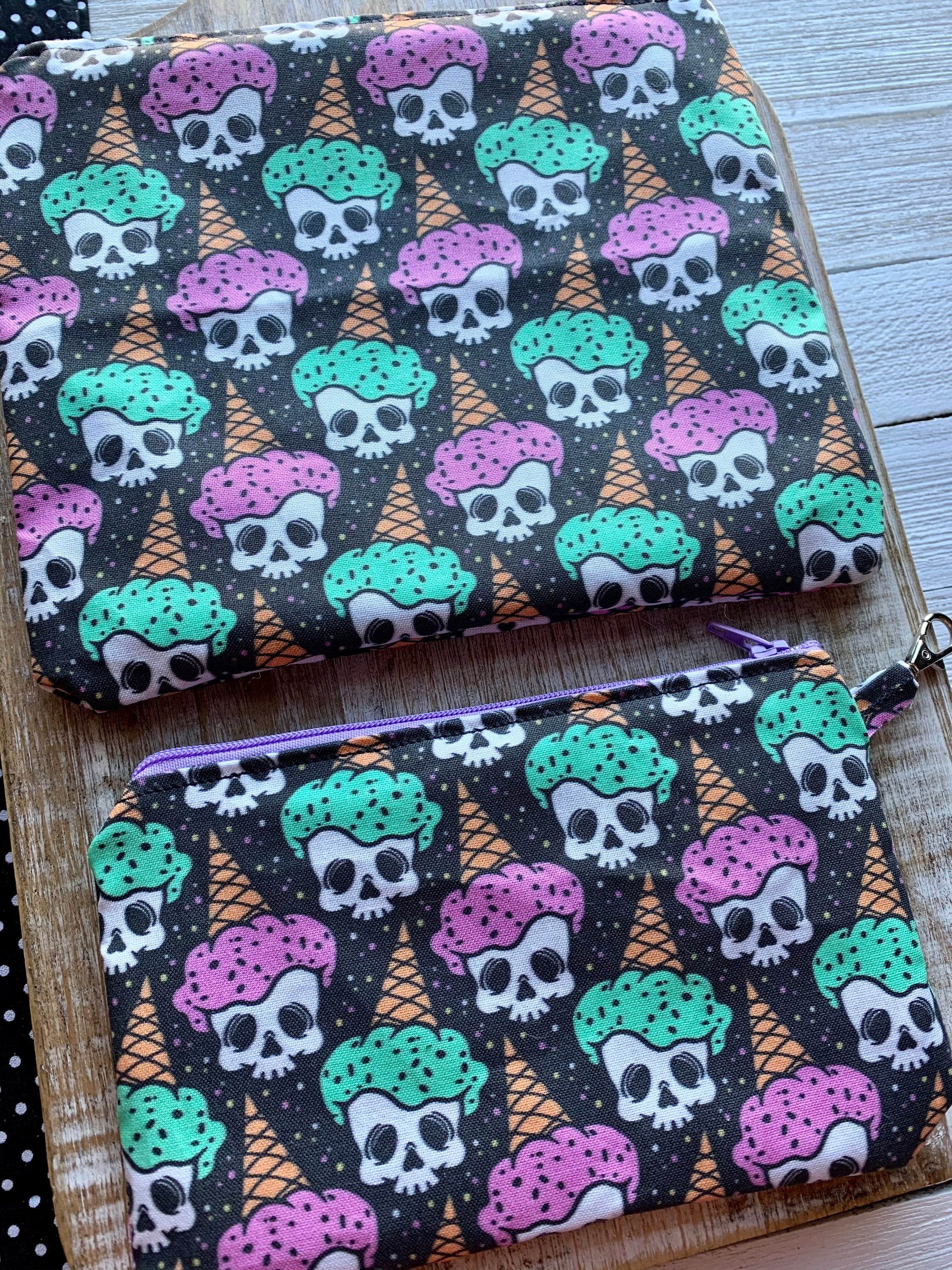 Skull Ice Cream Wallet Purse Gothic Keychain Bag Coin Purse | Etsy