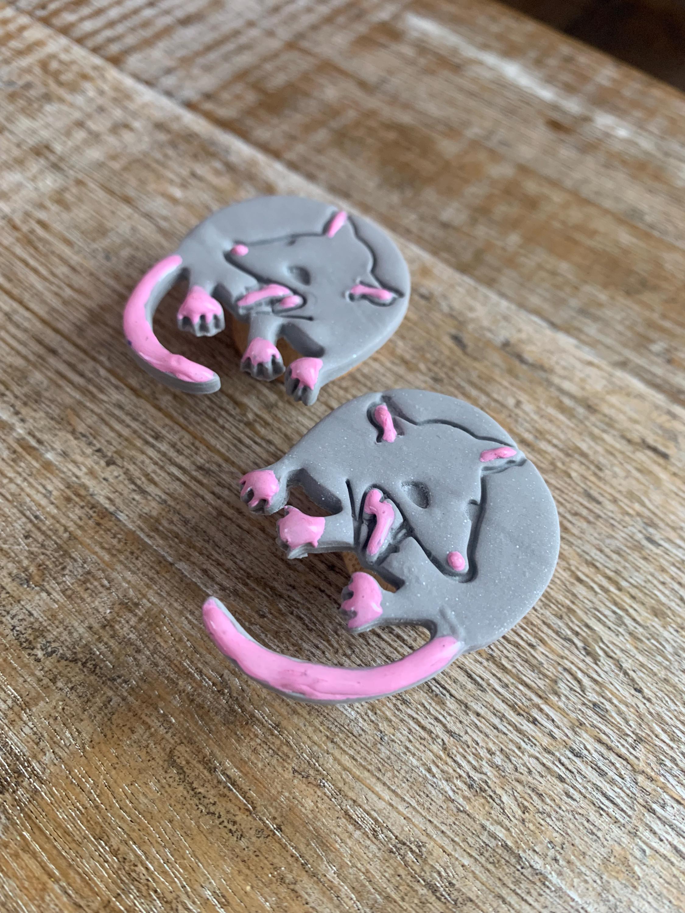 Opossum Plugs 19.9mm Clay Possum Gauges Cute Possum Plugs Cottage ...