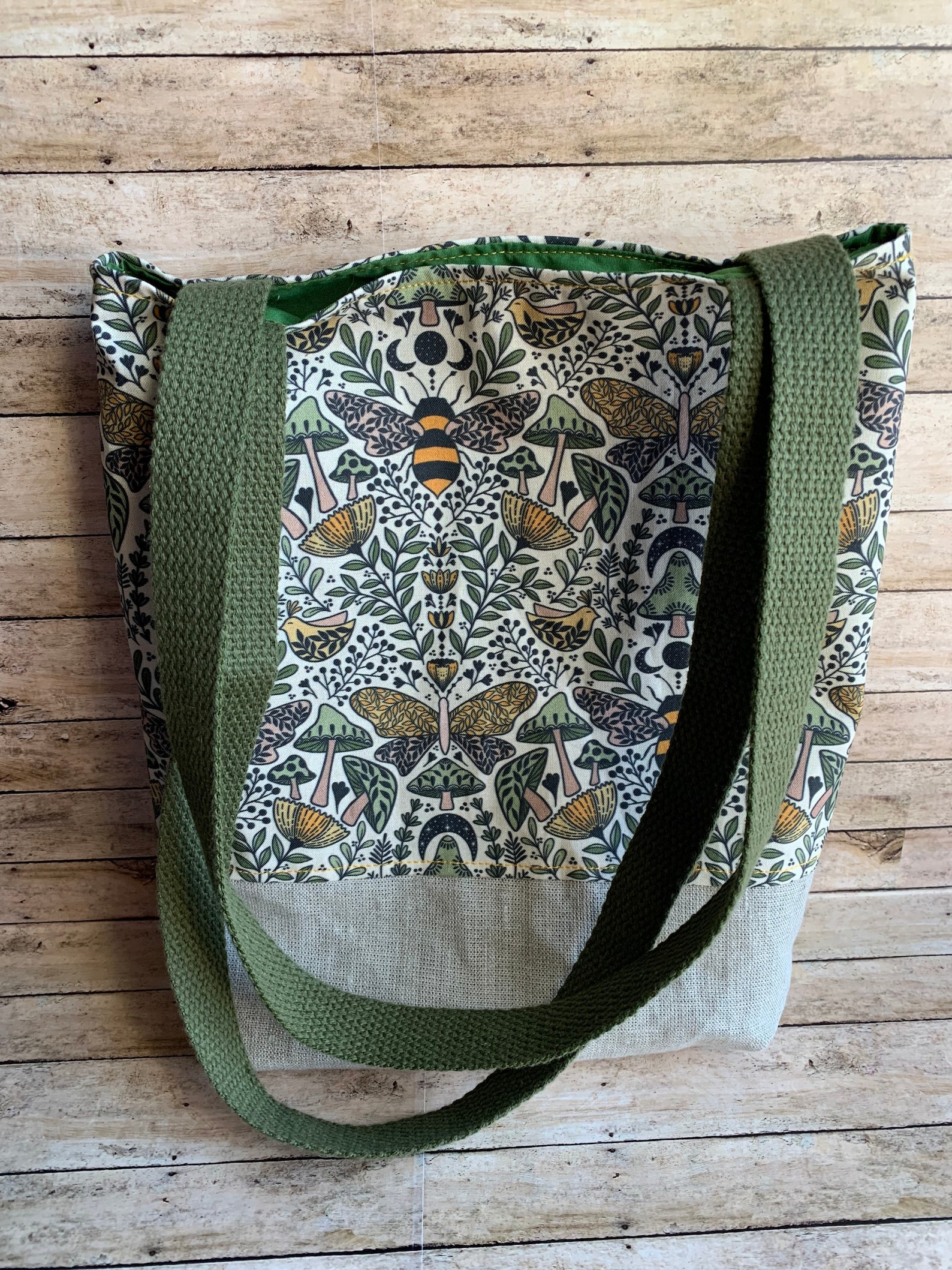 Cottagecore Shoulder Bag Bee Purse Mushroom Shoulder Purse Bag Fabric ...
