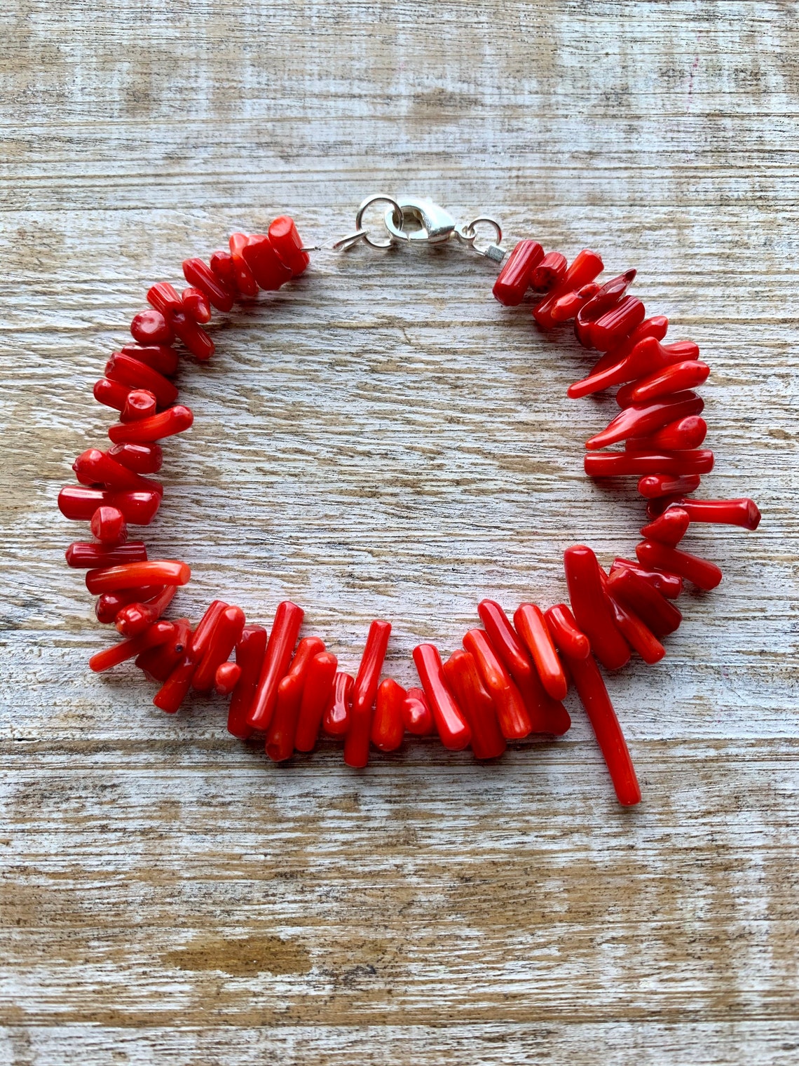 Coral Bracelet Red Coral Bracelet Dyed Coral Bracelet Pearl | Etsy