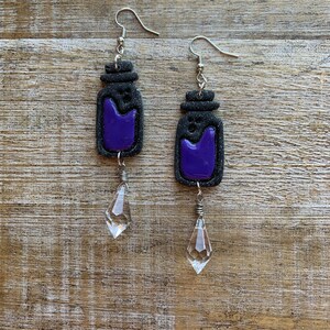 Potion Vial Earrings Polymer Clay Halloween Vial Earrings Potion ...