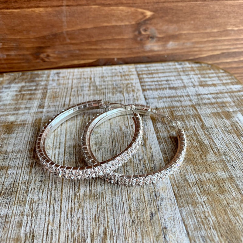 Rhinestone Hoops - Etsy