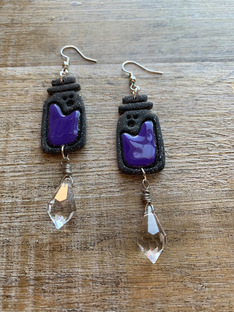 Potion Vial Earrings Polymer Clay Halloween Vial Earrings - Etsy