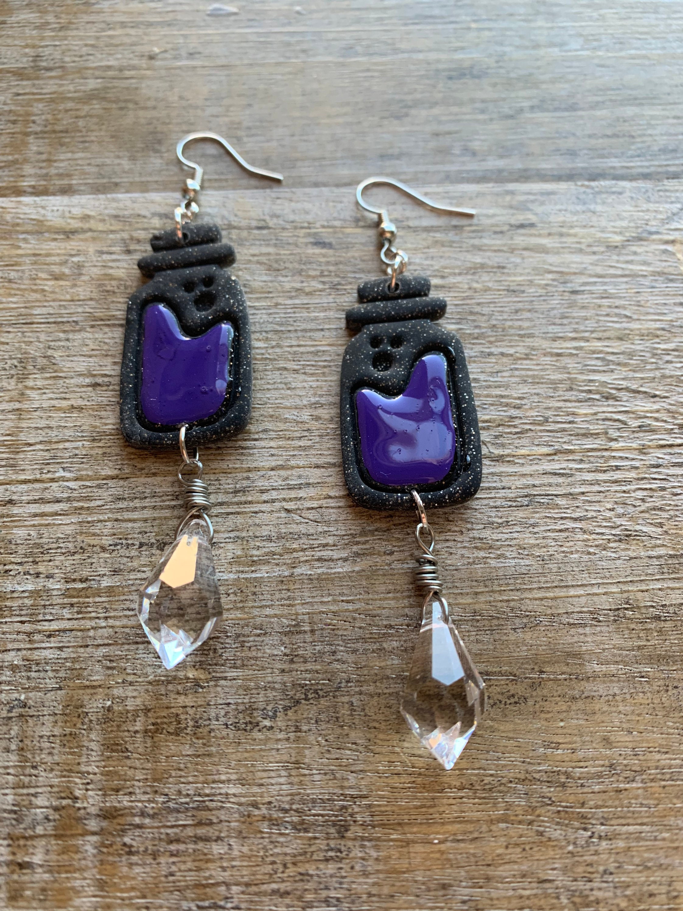 Potion Vial Earrings Polymer Clay Halloween Vial Earrings Potion ...