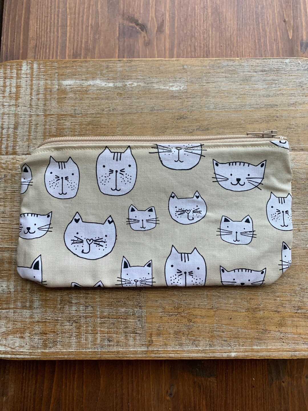 Cat Hipsters Wallet Purse Cartoon Beige Tan Cats Wallet Bag Coin Purse ...