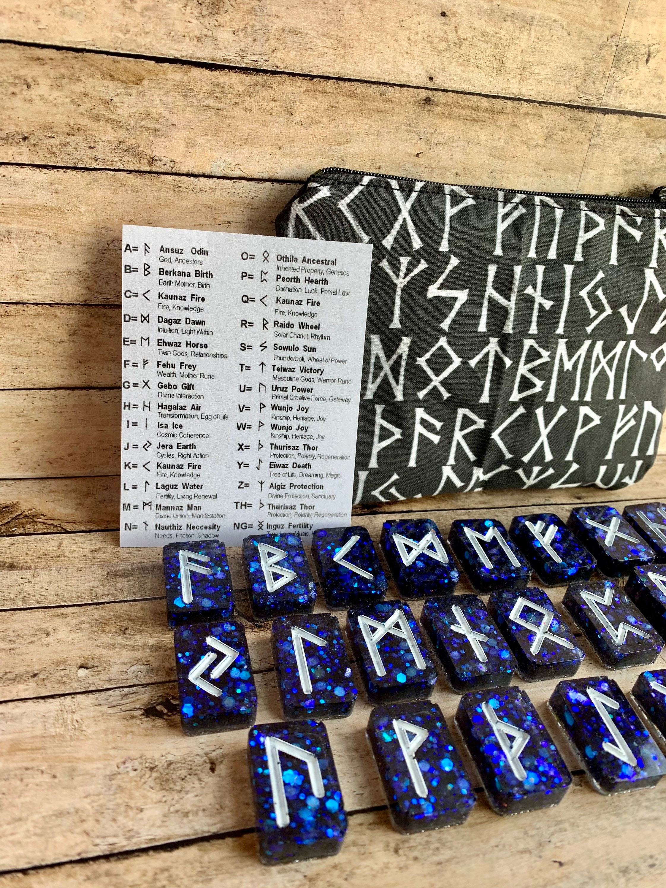 Elder Futhark Runes Viking Runes Set Resin Runes Set Nordic Runes Set ...