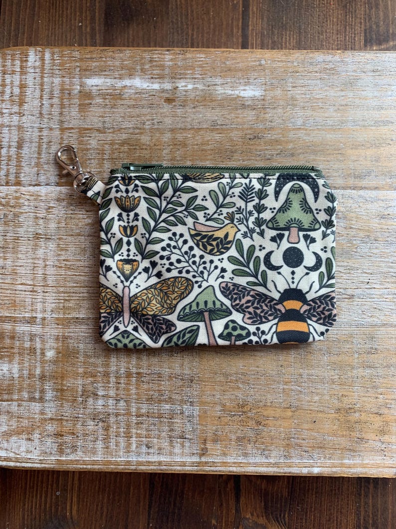 Bee Coin Purse Wallet Cottagecore Keychain Bag Coin Purse Mushrooms ...