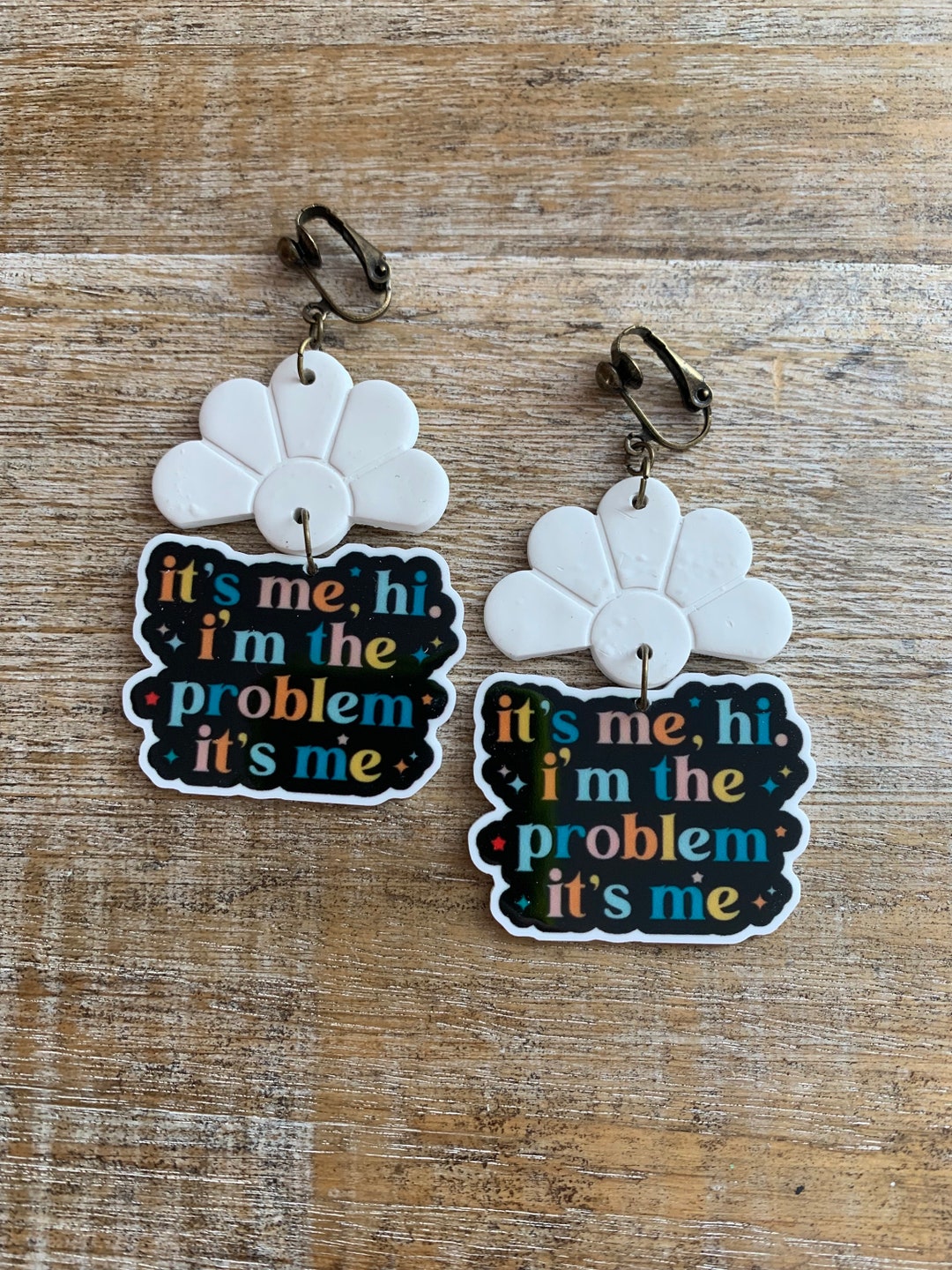 Its Me, Hi I’m the Problem Clip on Earrings Funny Clip on Earrings Gift ...