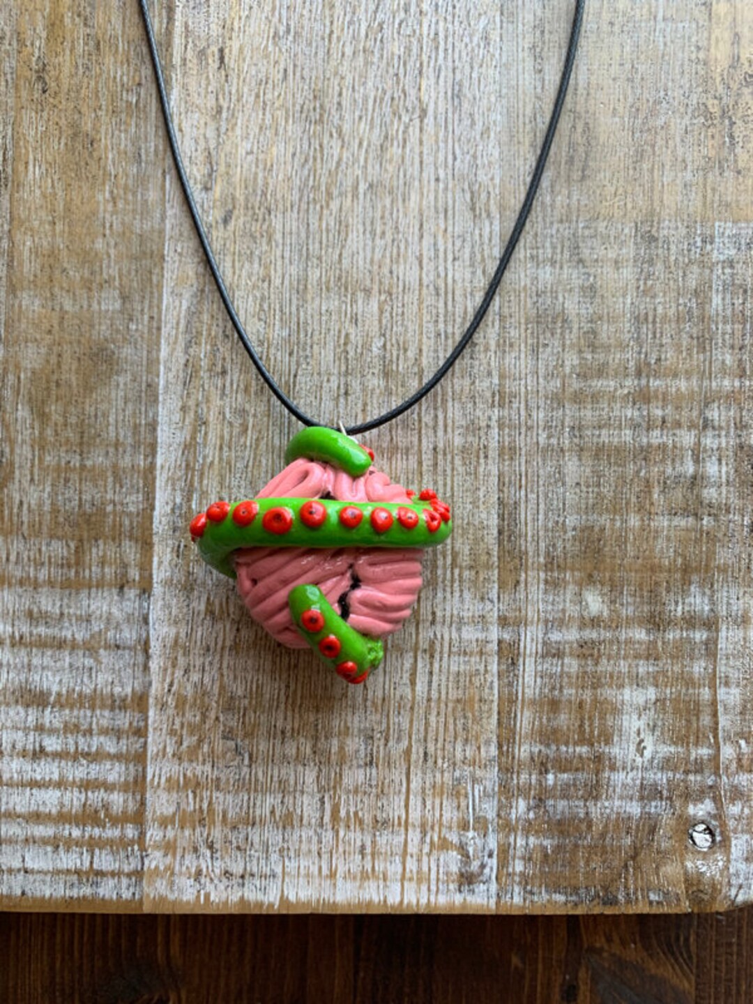 Octopus Tenatcle Clay Necklace Halloween Brain Weirdcore Creepycore ...