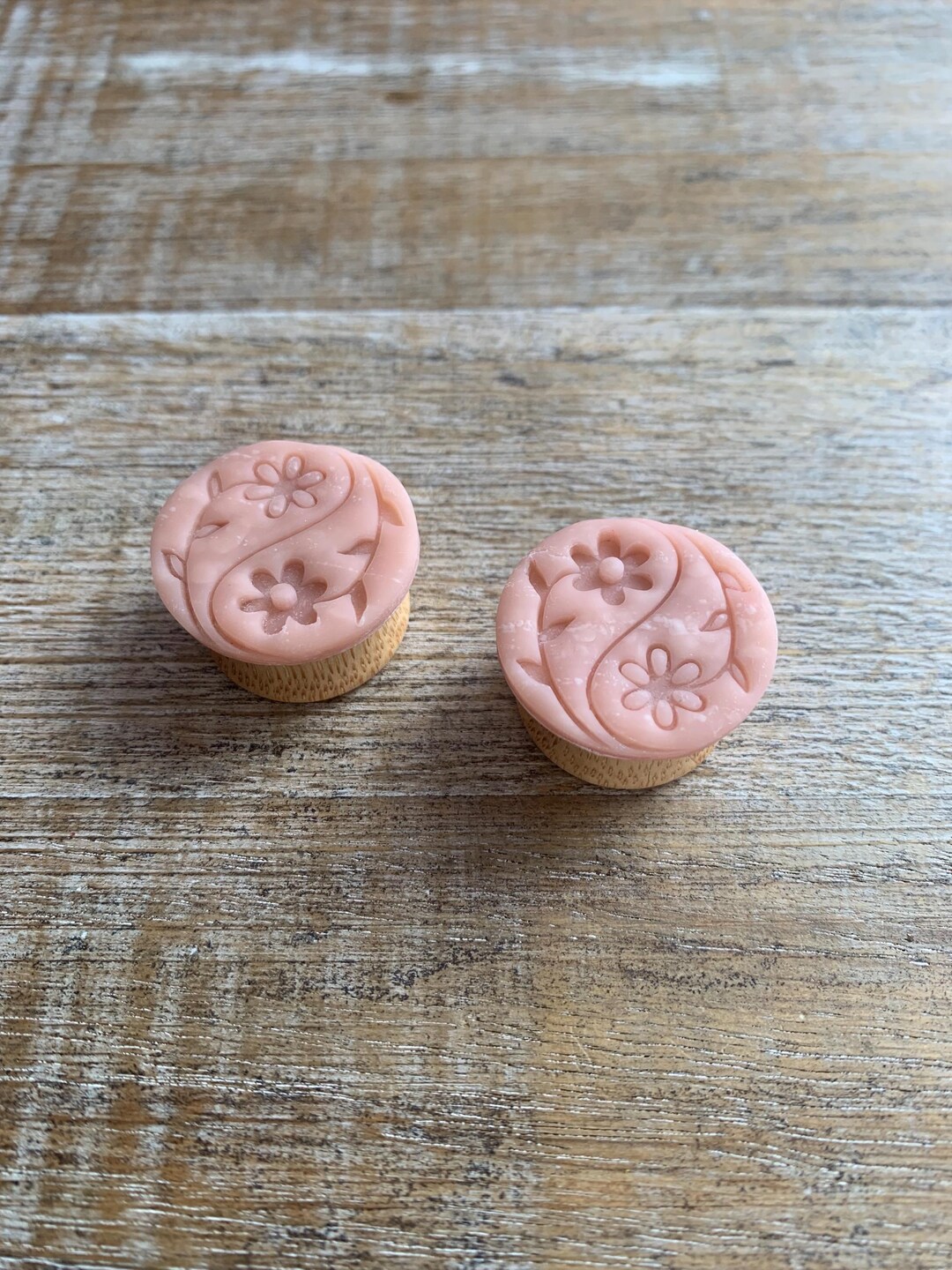 Flower Ying Yang 15mm Plugs Boho Daisy Clay Gauges Modern Floral Gauges ...