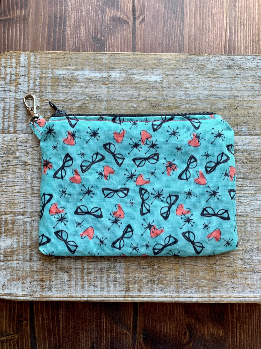 Retro Wallet Purse Cateye Glasses Keychain Bag Coin Purse Pinup Girl ...