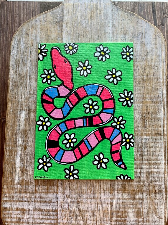 Trippy Snake Painting Acrylic Snake Painting Trippy Painting | Etsy