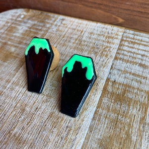 Coffin Plugs Goth Coffin Gauges Gothic Plugs Gauges 17.8mm Plugs Wood ...