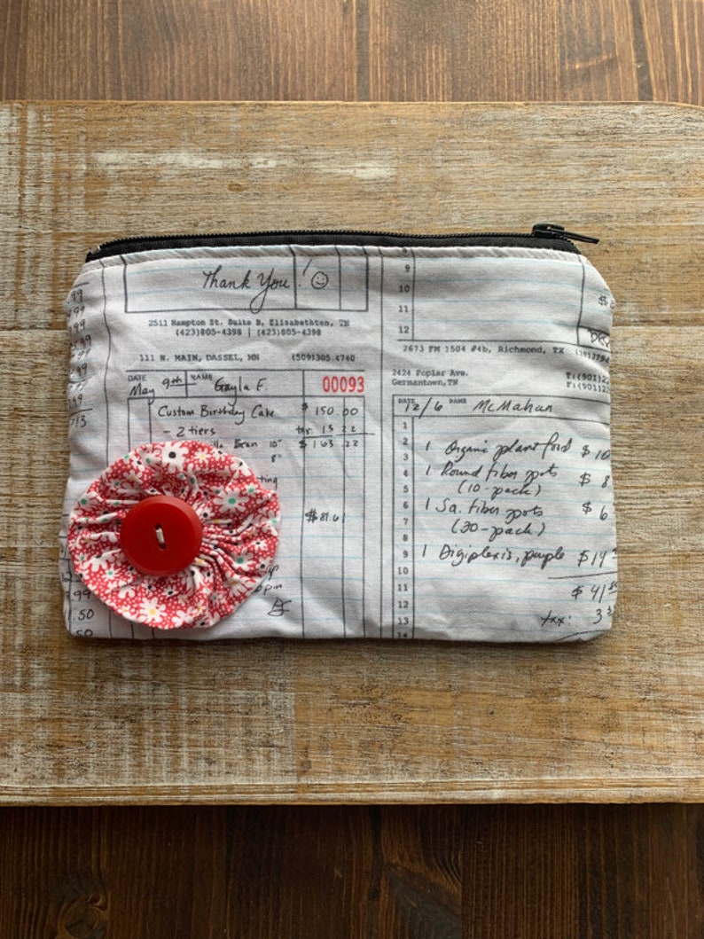Thank You Receipts Wallet Handwritten Receipt Pouch Zippered Wallet Bag ...