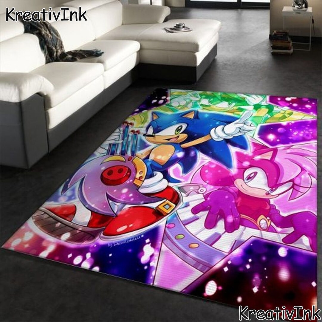 Sonic the Hedgehog Rectangle Rug Sonic the Hedgehog Bedroom - Etsy
