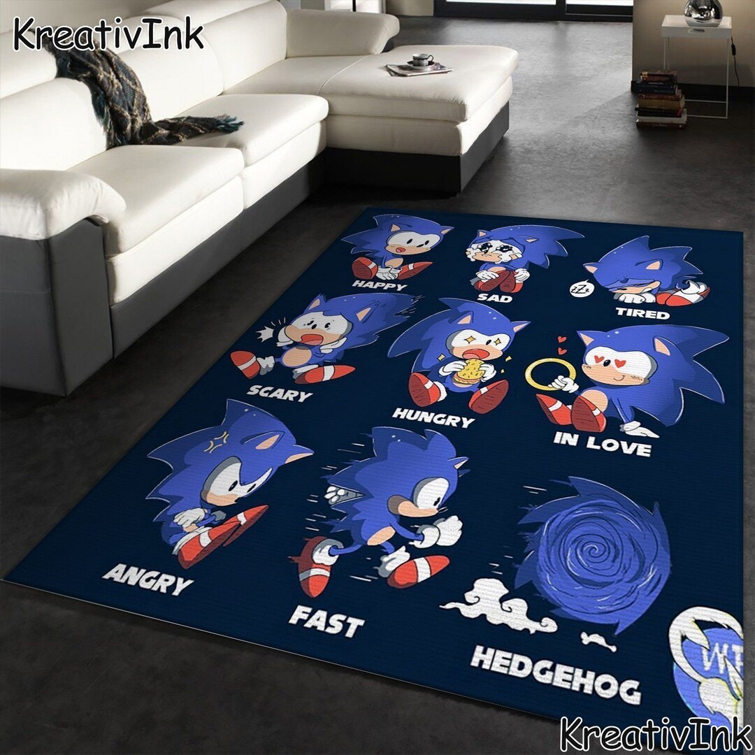 Sonic the Hedgehog Rectangle Rug Sonic the Hedgehog Bedroom - Etsy